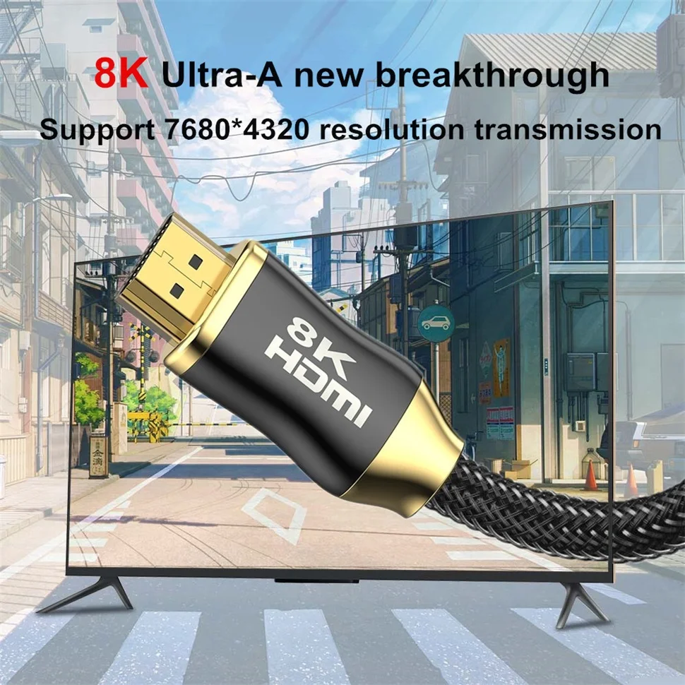 48Gbps Ultra High Speed 8K Cable hdmi With Zinc Alloy Shell Nylon ...