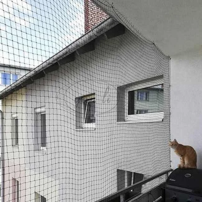 Pe Hdpe See Through Balcony Safety Net Square Hole Black Color ...