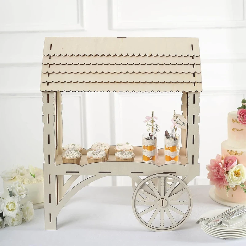 Wooden Dessert Cart - Perfect for Parties and Sweet Stalls