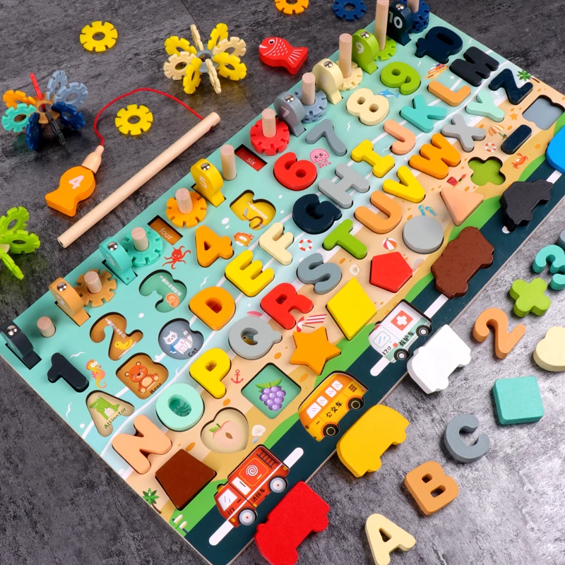 Wooden Multi-functional Eight In One Logarithm Board Number Calculation ...