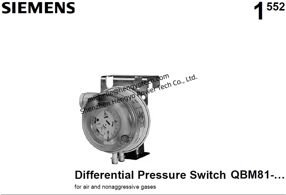 SIEMENS QBM81-5 Differential Pressure Switch - Reliable Performance
