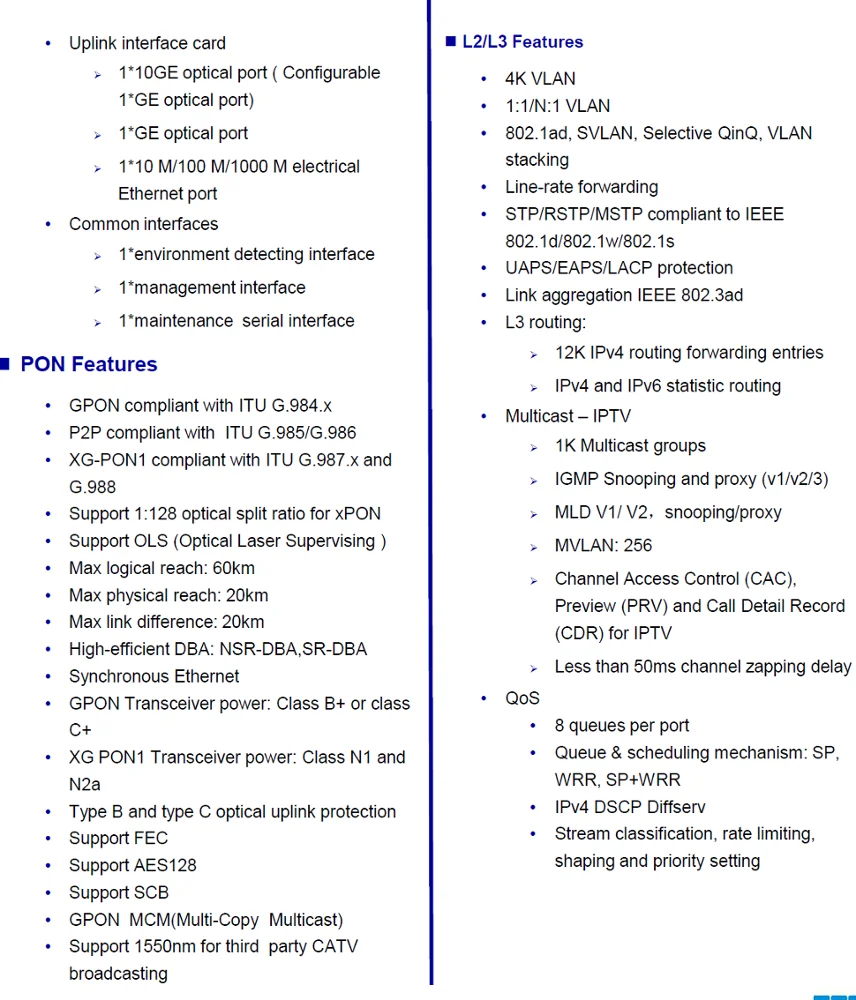 C320 Olt 10g 40g 100g 400g Pon With Smxa/3 Sfp+ Sfp Ge Pram Ac Dc Power ...