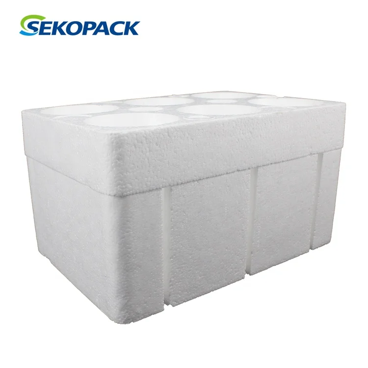 EPS Styrofoam Box for 87mm Wine 6 Bottles Plastic Bag Foam Protect White Wholesale Styrofoam Box ...