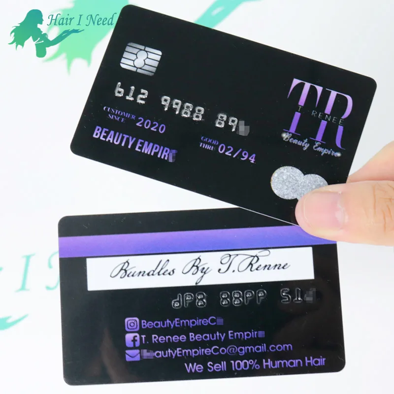 Custom Credit Card Size Business Card with Embossed Number Overlay for ...