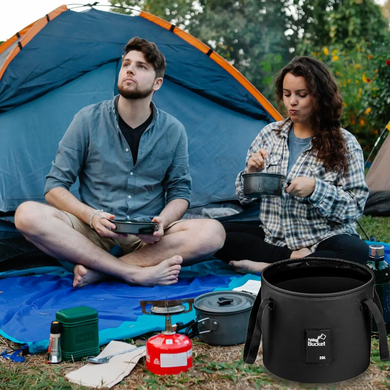 Waterproof Pvc Collapsible Bucket With Handle 5 Gallon Portable Folding ...