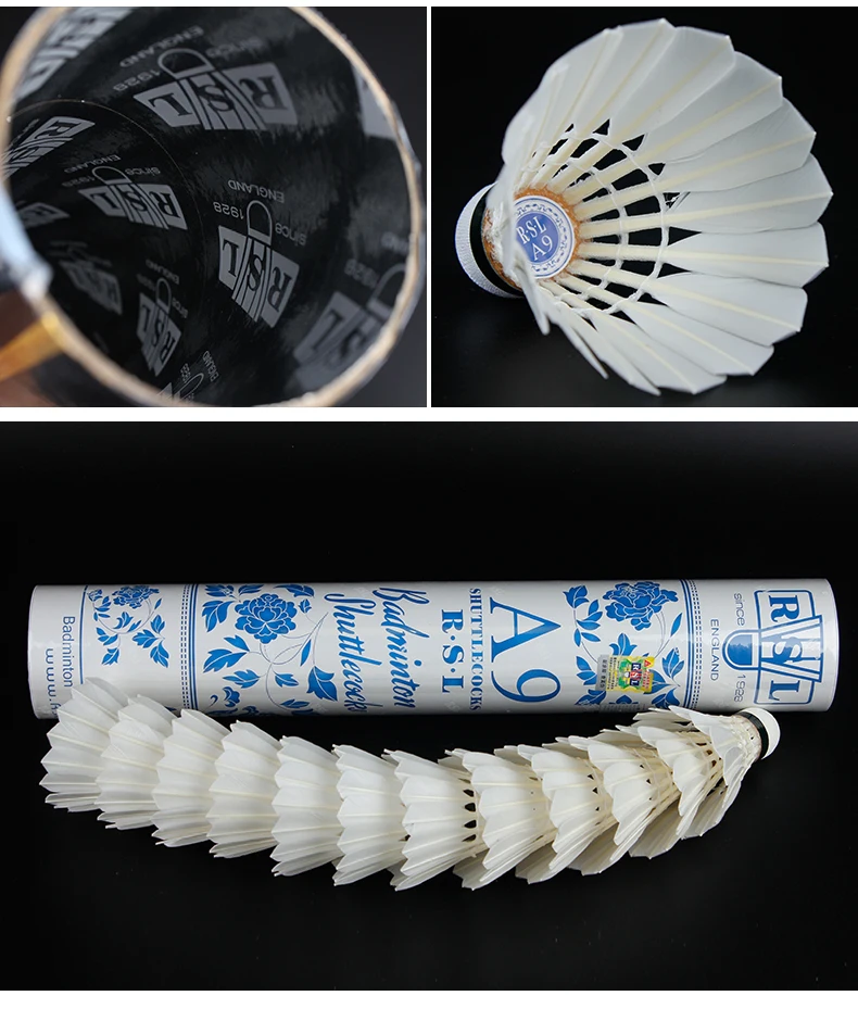 Rsl A9 Goose Feather Badminton Shuttlecock - 12 Pcs, Professional Use