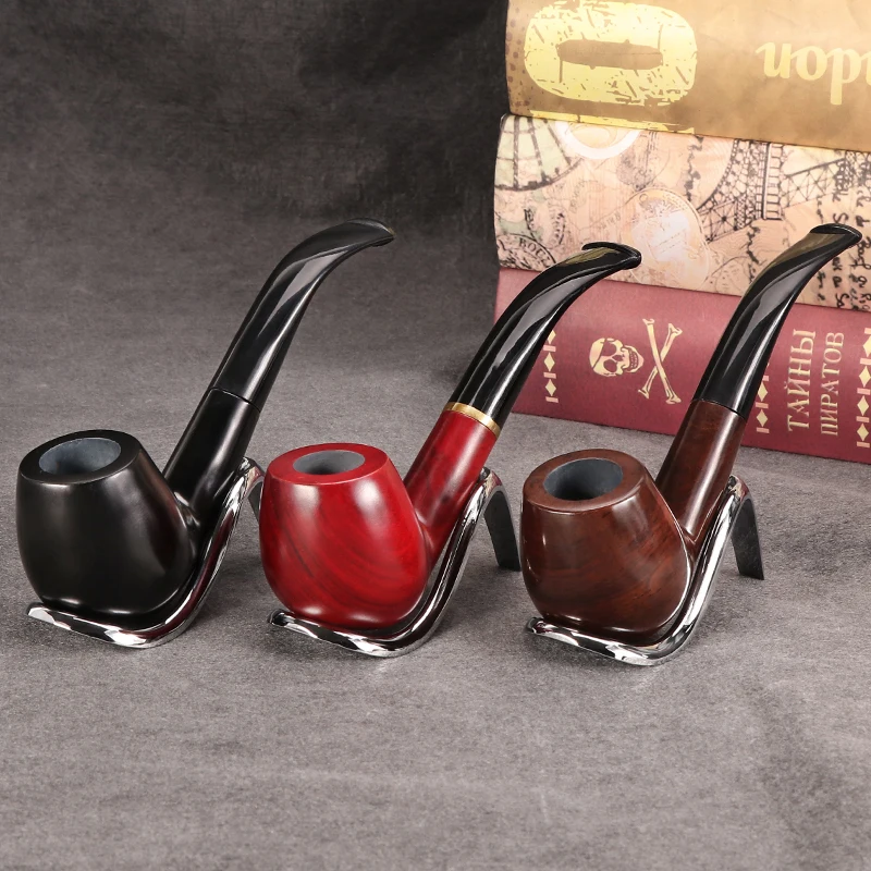 Futeng Luxury Portable Wood Smoking Pipe with Stand Pouch
