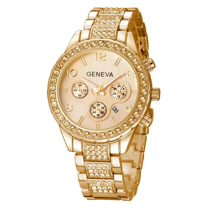 Stainless Steel Women's Quartz Chronograph Watch with Diamond Accents ...