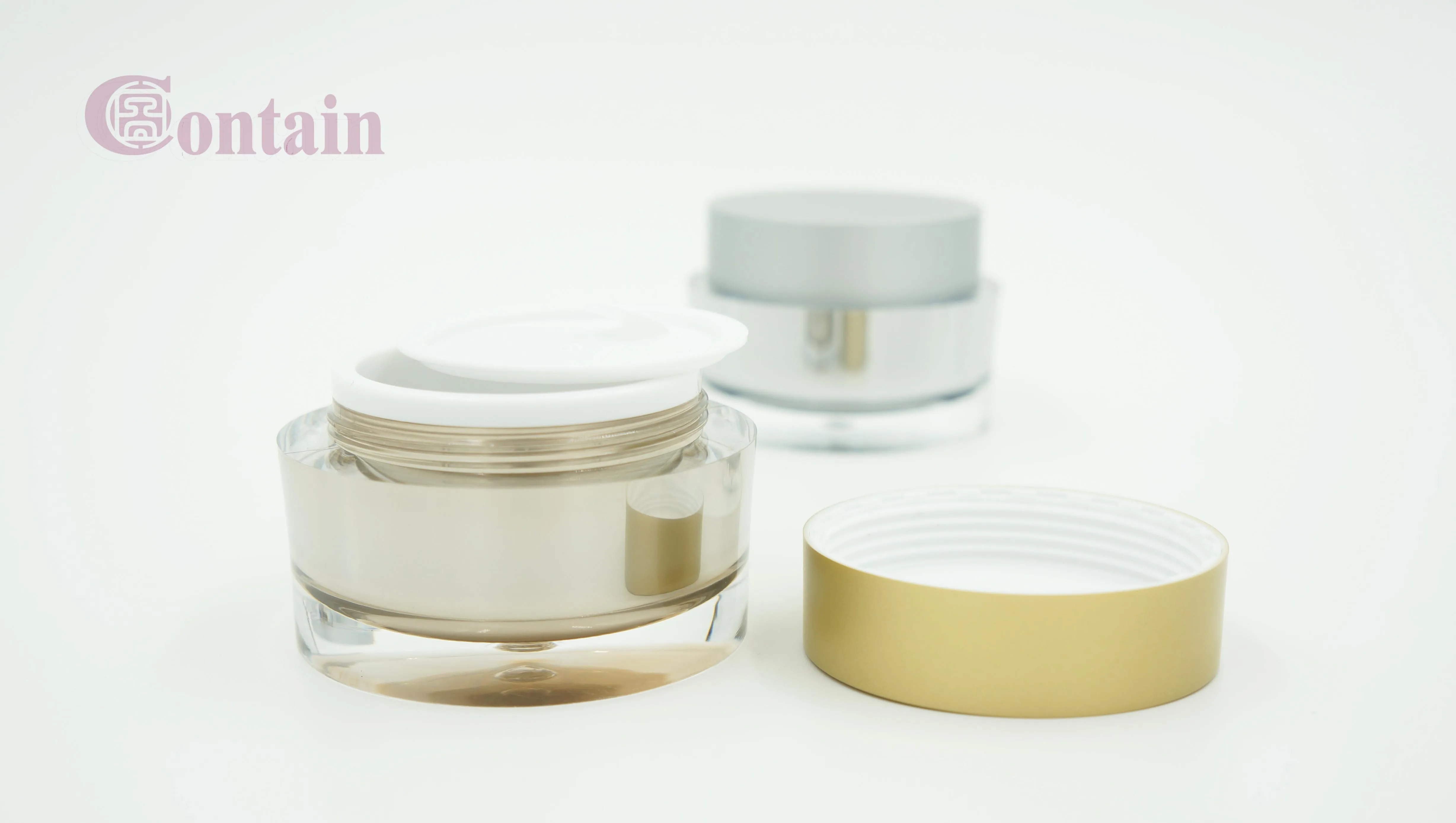 30g Golden Acrylic Double Wall Cosmetic Jar For Cosmetics Packaging ...