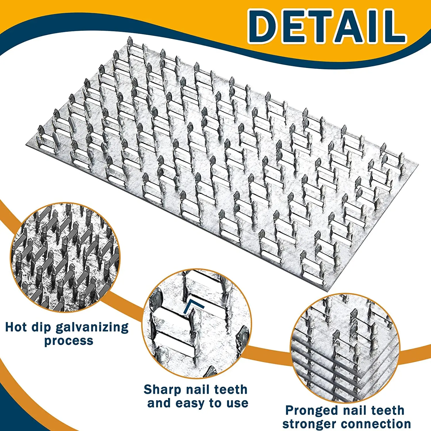 Galvanized Steel Roof Truss Connector Nail Plate - Durable & Efficient