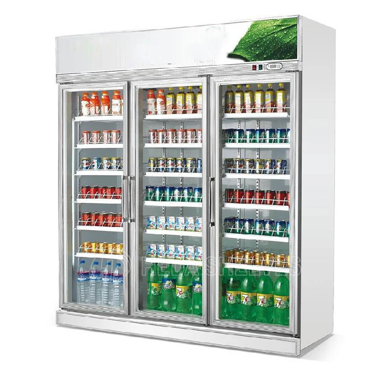 Double Door Beverage Display Cooler/drinks Display Fridge/supermarket ...
