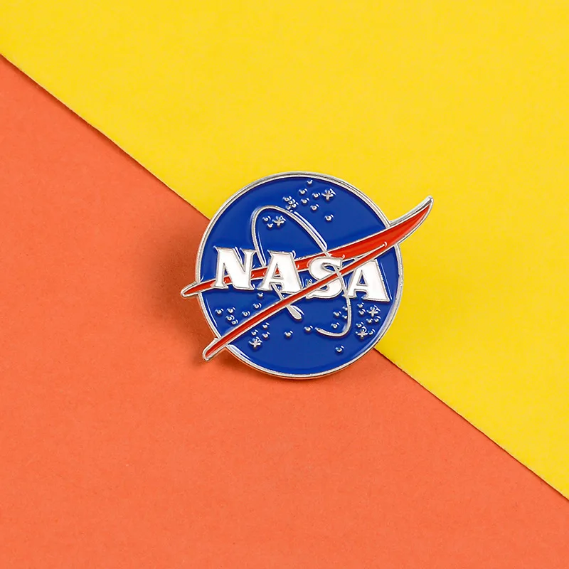 NASA Inspired Space Agency Emblem Painted Alloy Enamel Letters Brooch ...