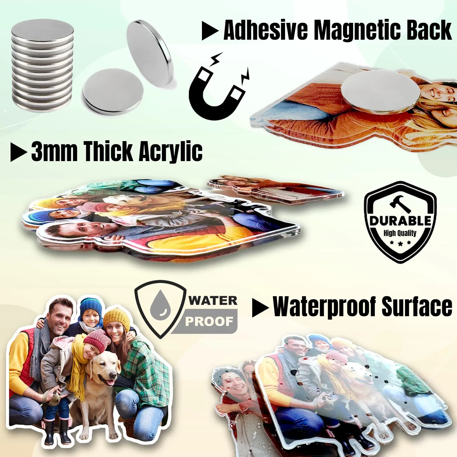 Custom Fridge Magnets - Personalized Heat Transfer MDF Wood