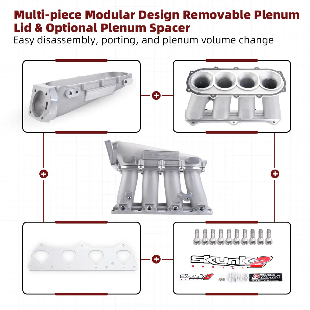 Car Modification Split Intake Manifold 360mm with Bolts & Gaskets for K ...