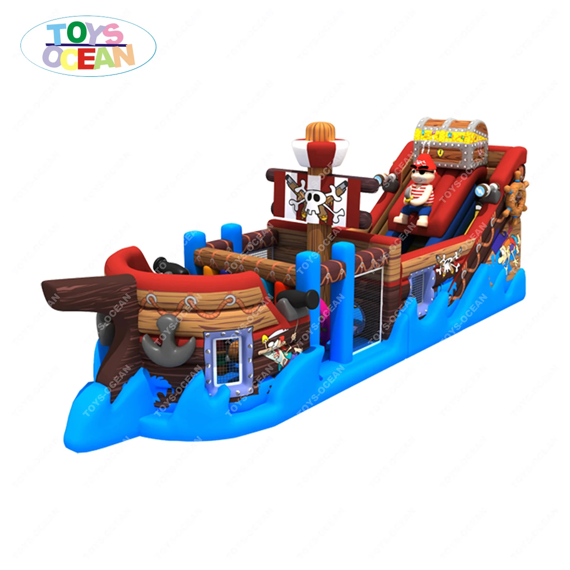 2023 New Inflatable Pirate Ship Bounce House Slide For Kids Party ...