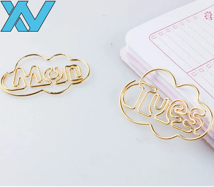 Month Week Shape Paper Clip Custom Gold Paper Clip - Buy Custom Shape ...