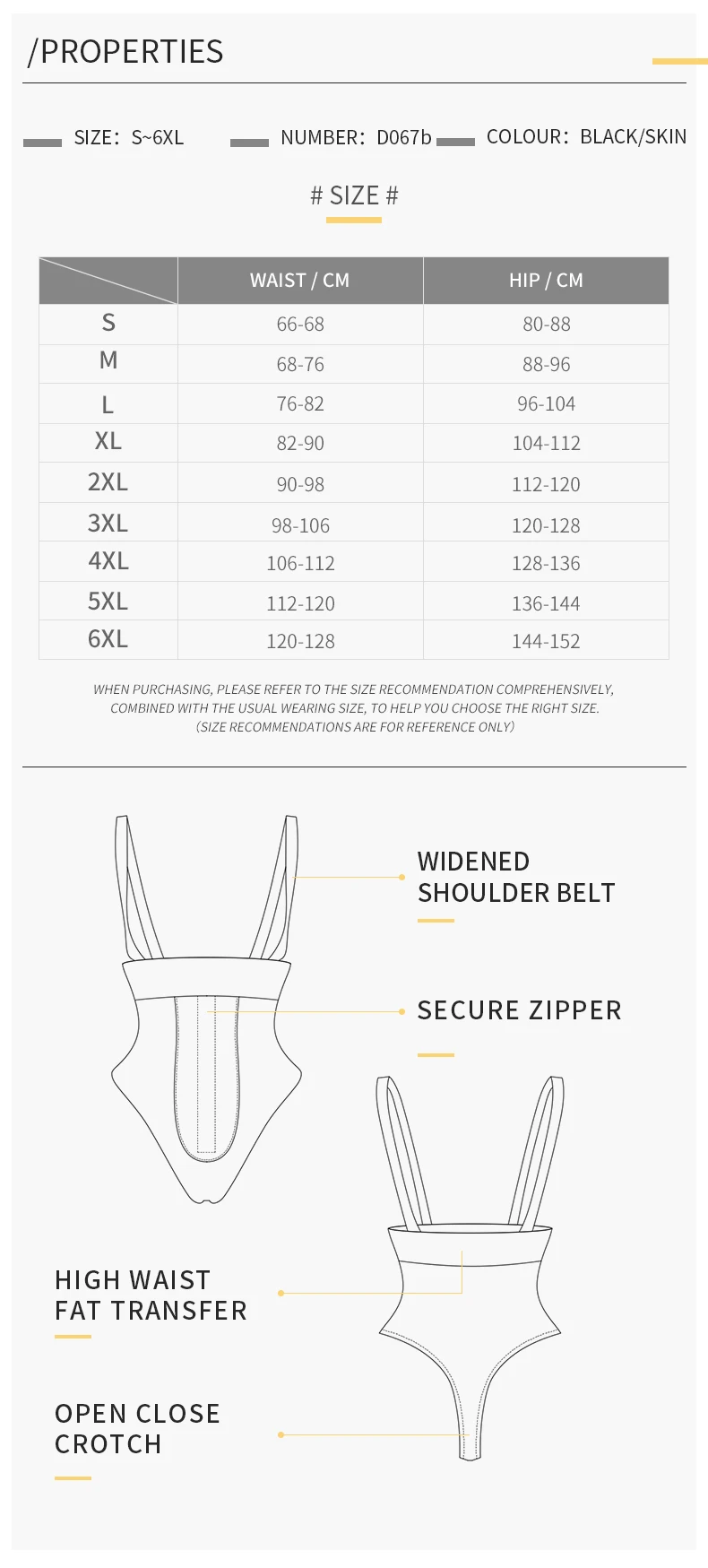 Removable Shoulder Straps Sexy Crotchless Body Shaper Zipper Shaper ...