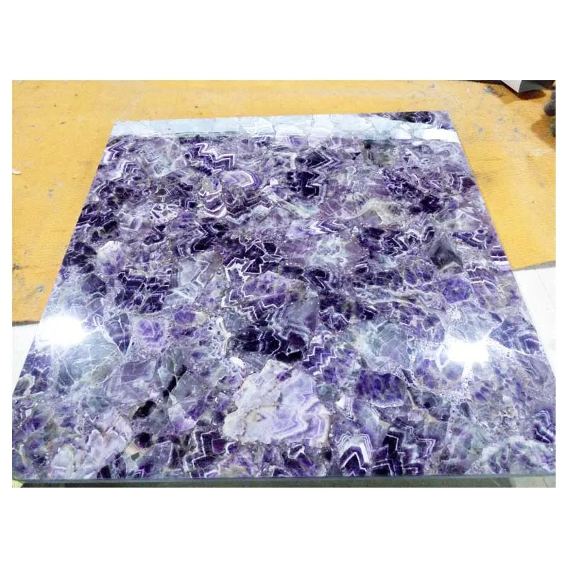 Purple Amethyst Granite Slab Synthetic Gemstone Wall Panels - Buy ...