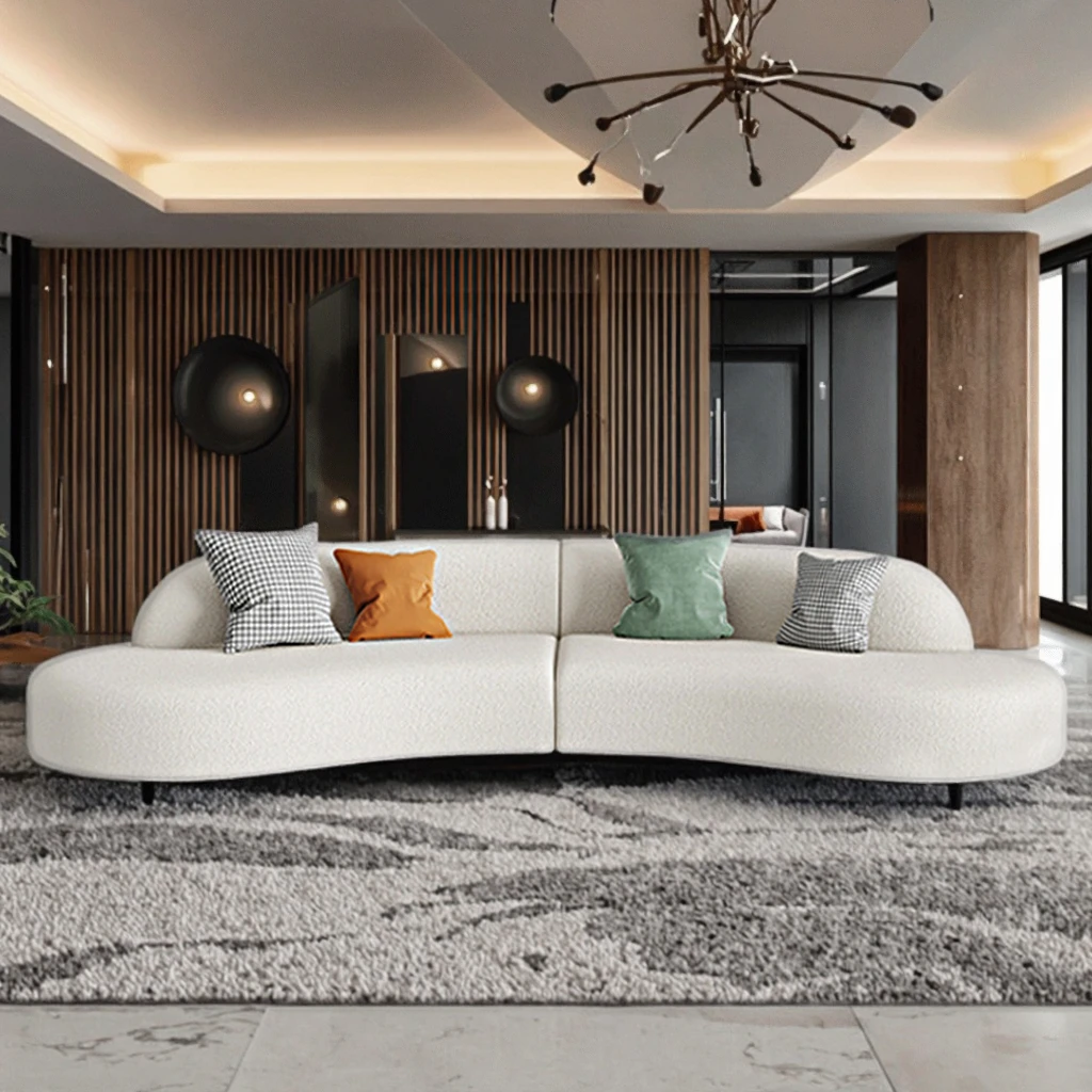 Modern Design Curved Sofa Set Living Room Furniture Luxury Hotel Lobby ...