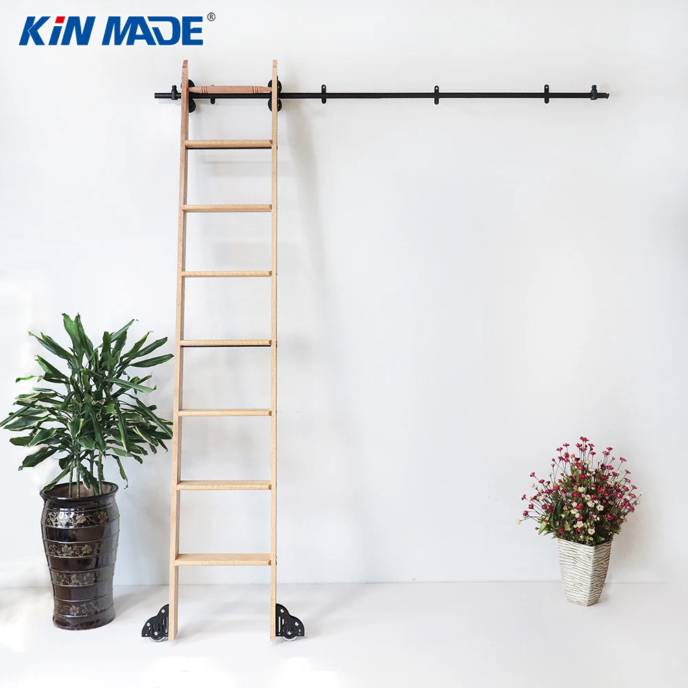 Sliding Ladder Bookshelf Cabinet - 2M Customizable Steel Ladder ...