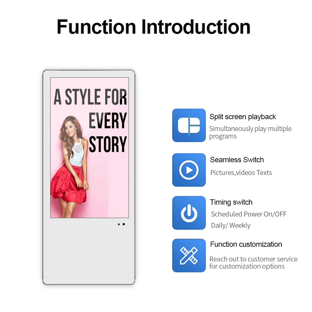 Elevator Advertising Display Smart Slim Screen 23.6 Inch Indoor Wall ...