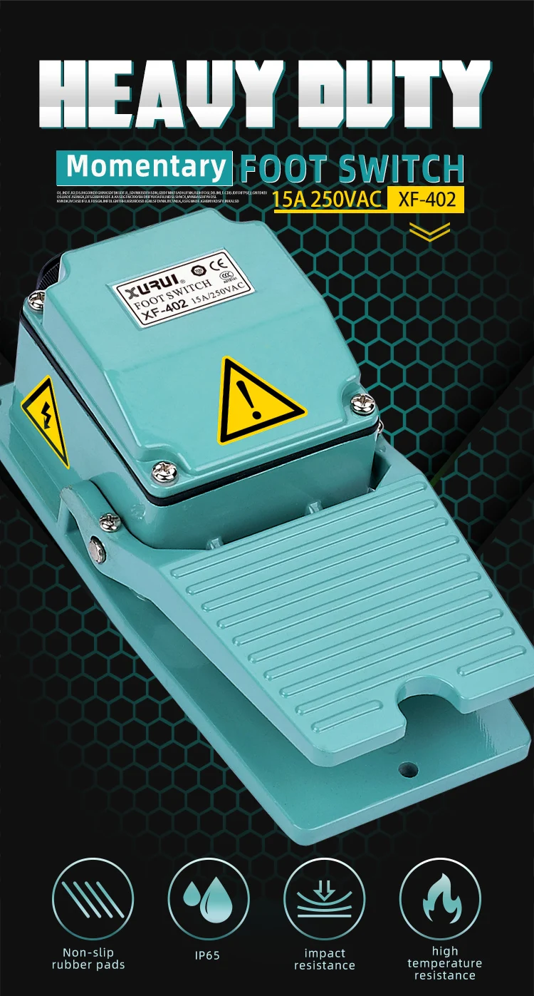 Xurui Fs402 15a 220v Heavy Duty Industrial Foot Pedal Switch With Tuv ...