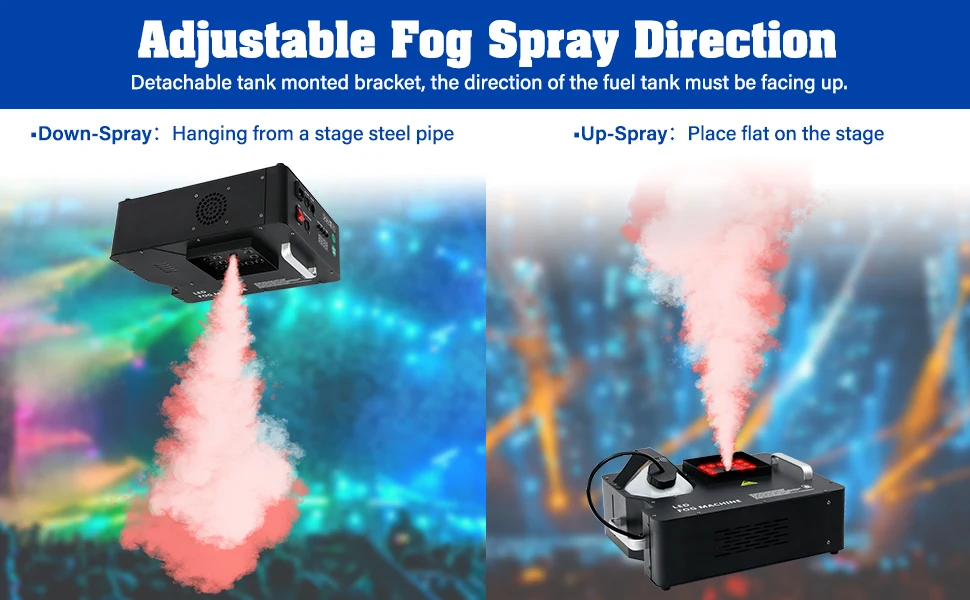 Topflashstar 1500W Vertical Spray Smoke Machine Hot Selling RGB LED ...