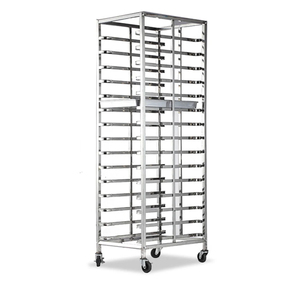 Wheeled Stainless Steel Bakery Tray Rack Cart,Detachable Baking Frame ...