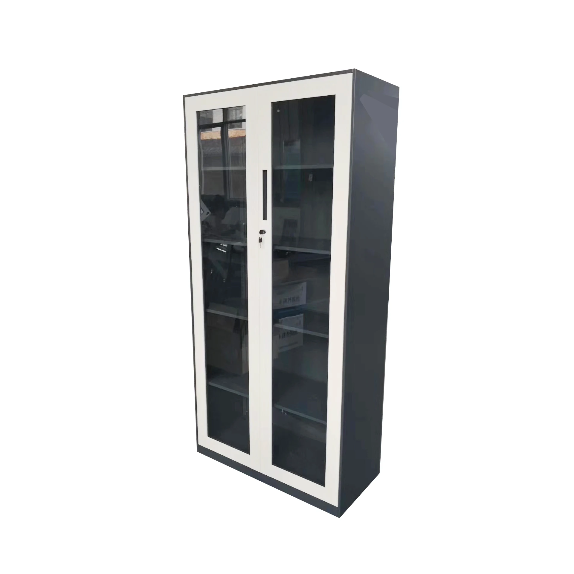 Office Glass Sliding Door Tall Steel 5-layer File Document Cabinet ...