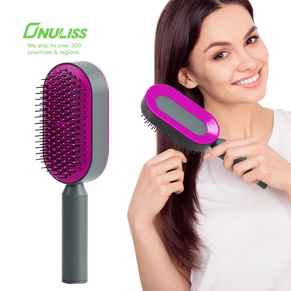New Design 3d Air Cushion One Click Self Cleaning Hair Brush For Men ...