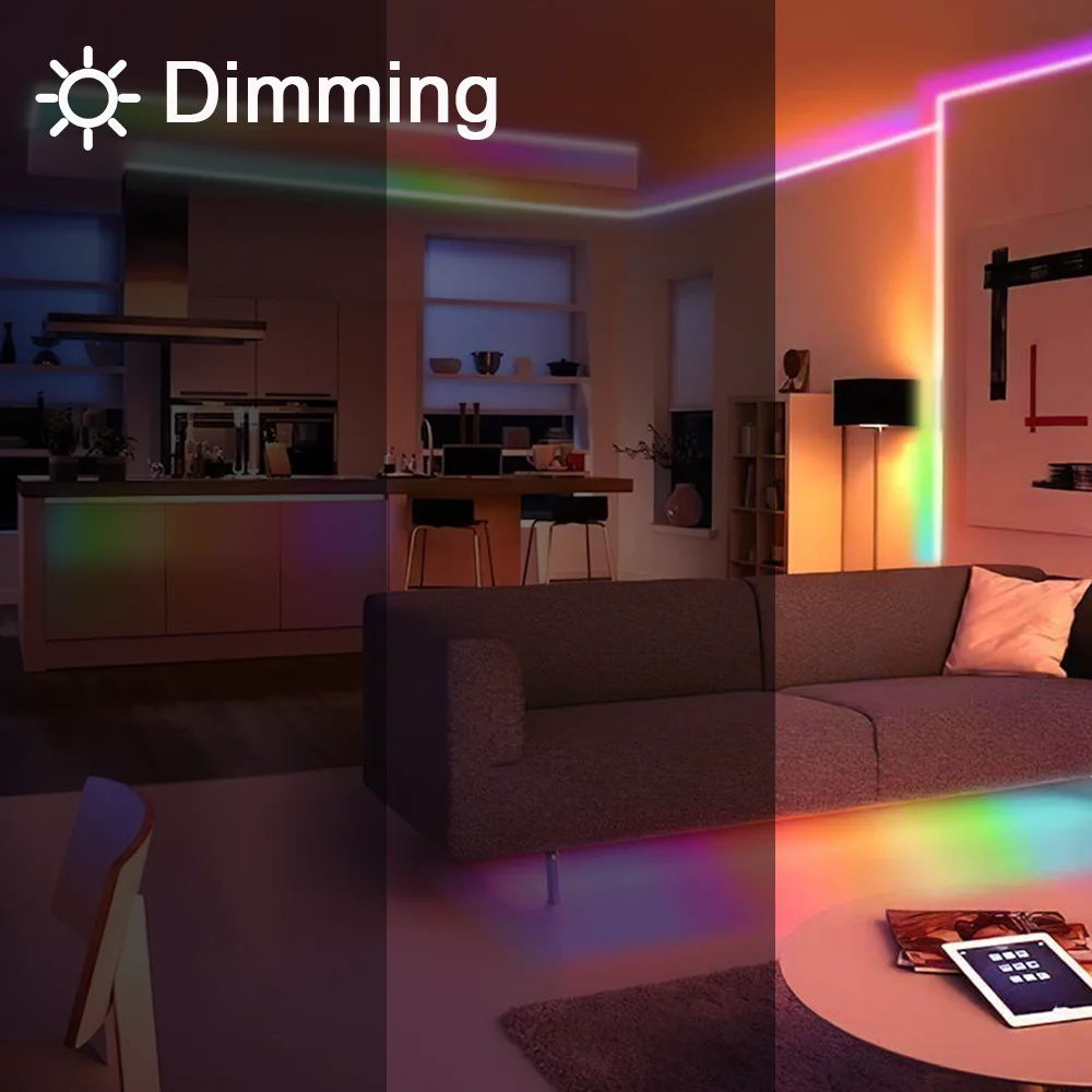 24V Side Emitting COB Light Strip Flexible Illusory Color Free Spot LED ...