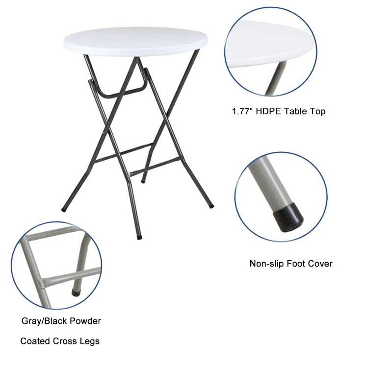 Shop Our 80cm Round Plastic High Top Bar Table - Modern & Durable