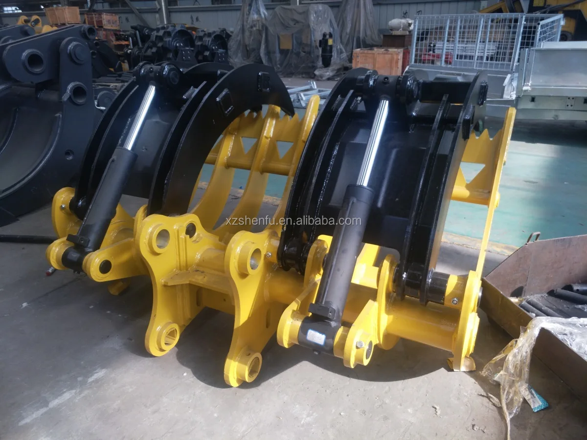 Tree Branch Clamp Root Rake Grapple for 20 Tons Excavator