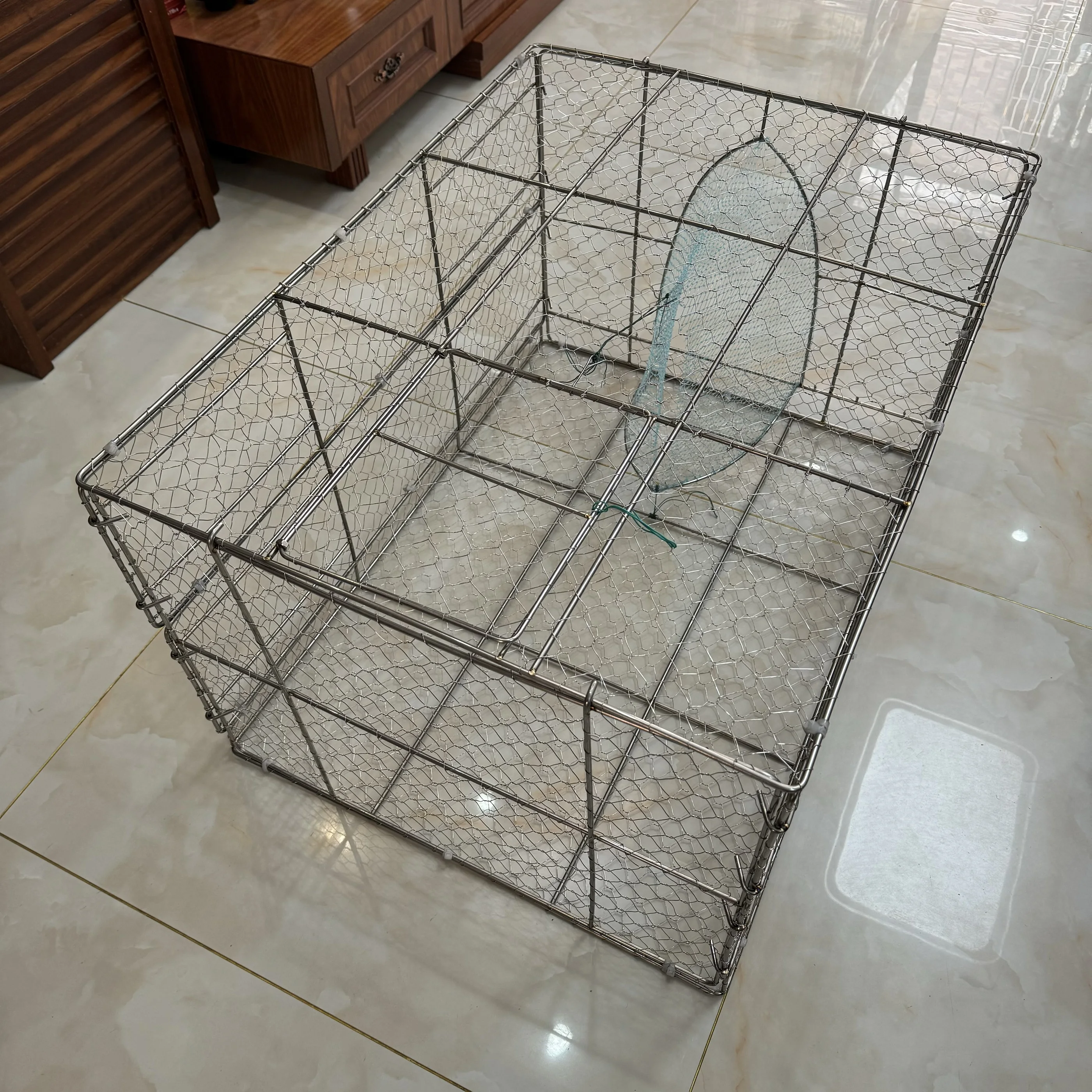 304 Stainless Steel Fishing Trap Durable Folding Fish Crab Shrimp Cage ...