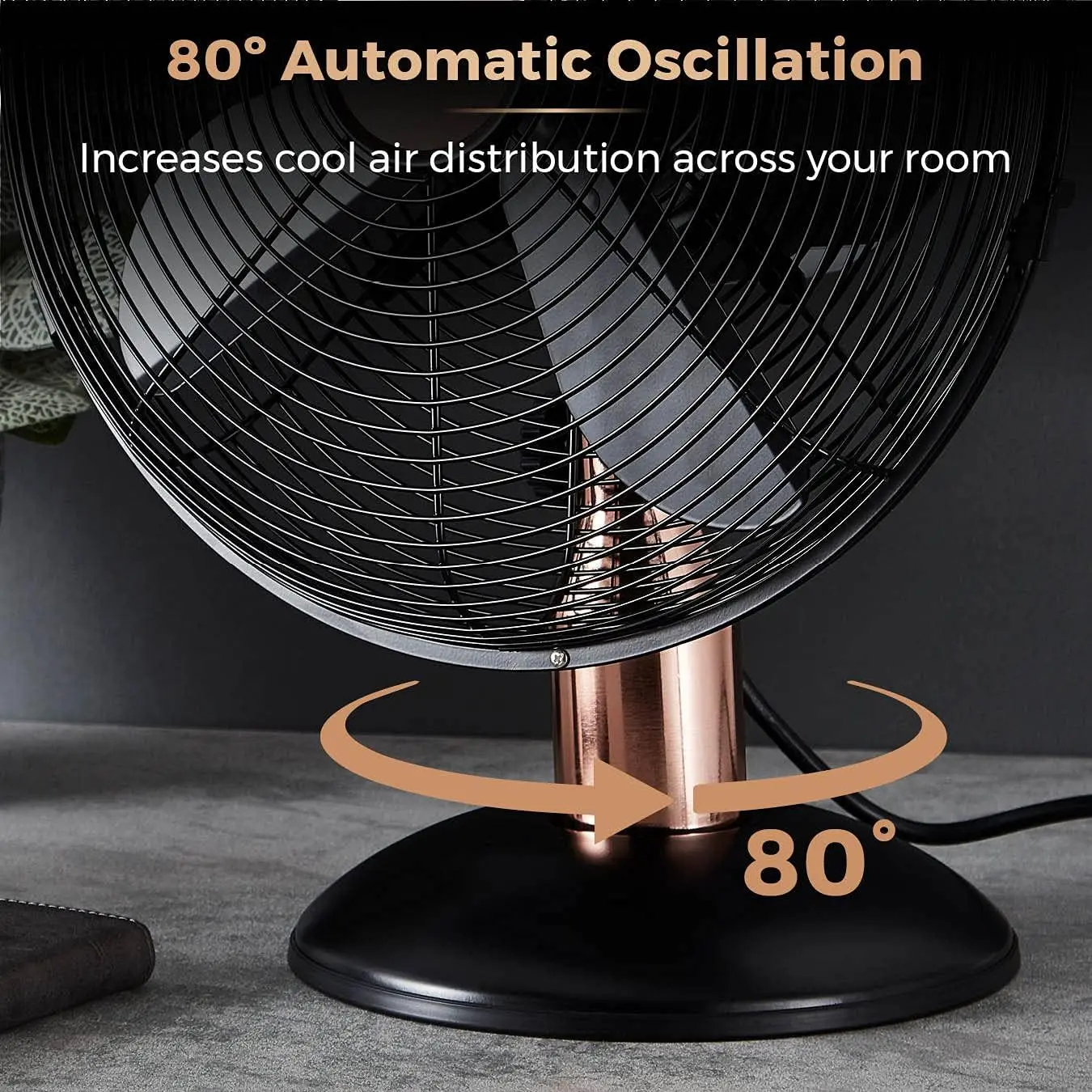 16" Classic Metal Three Speed Electric Table Air Circulator Fan With ...