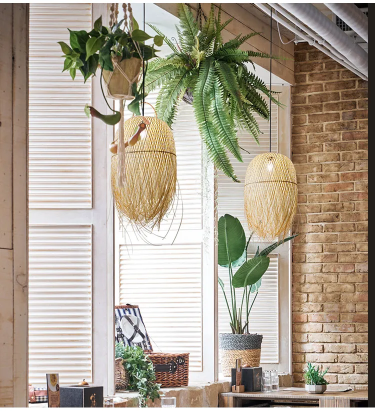 Japanese Rattan Pendant Light Fixture For Art Design Chandelier ...