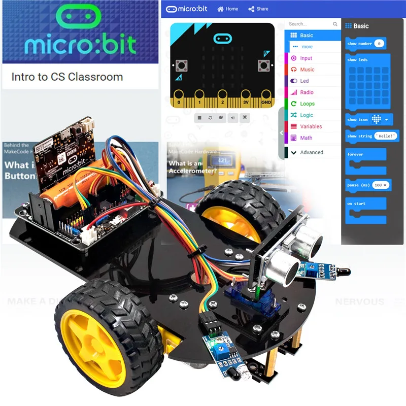 LAFVIN Microbit Smart Robot Car - Programming Kit