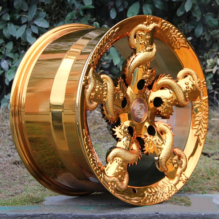 Personalized Forged Custom Gold Loong Winding China Wheel