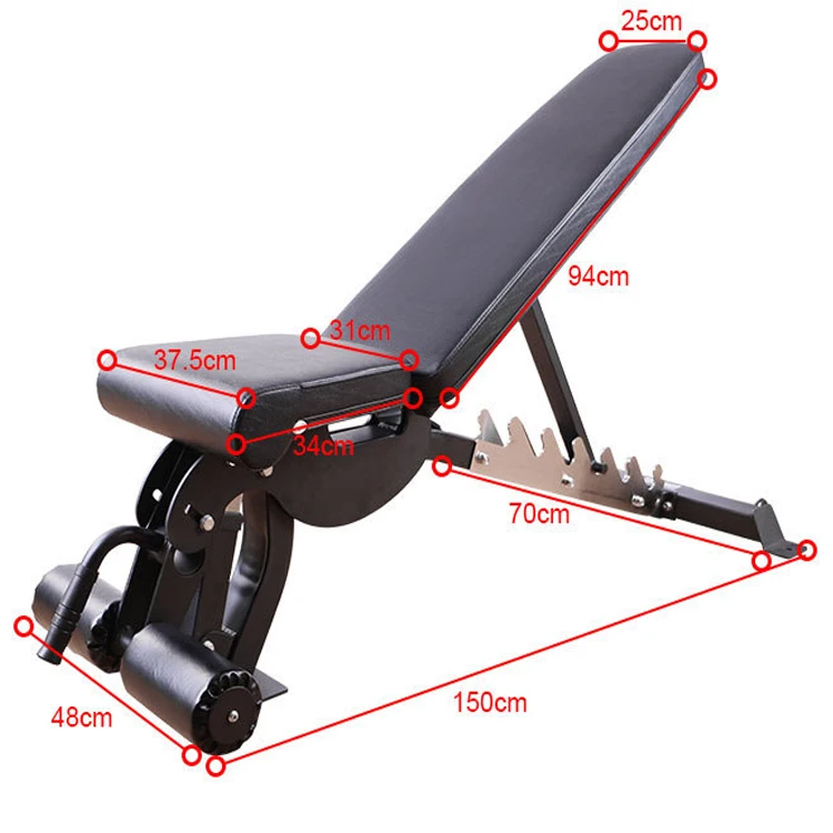 Home Gym Equipment Upgraded Adjustable Incline/decline Workout Bench ...