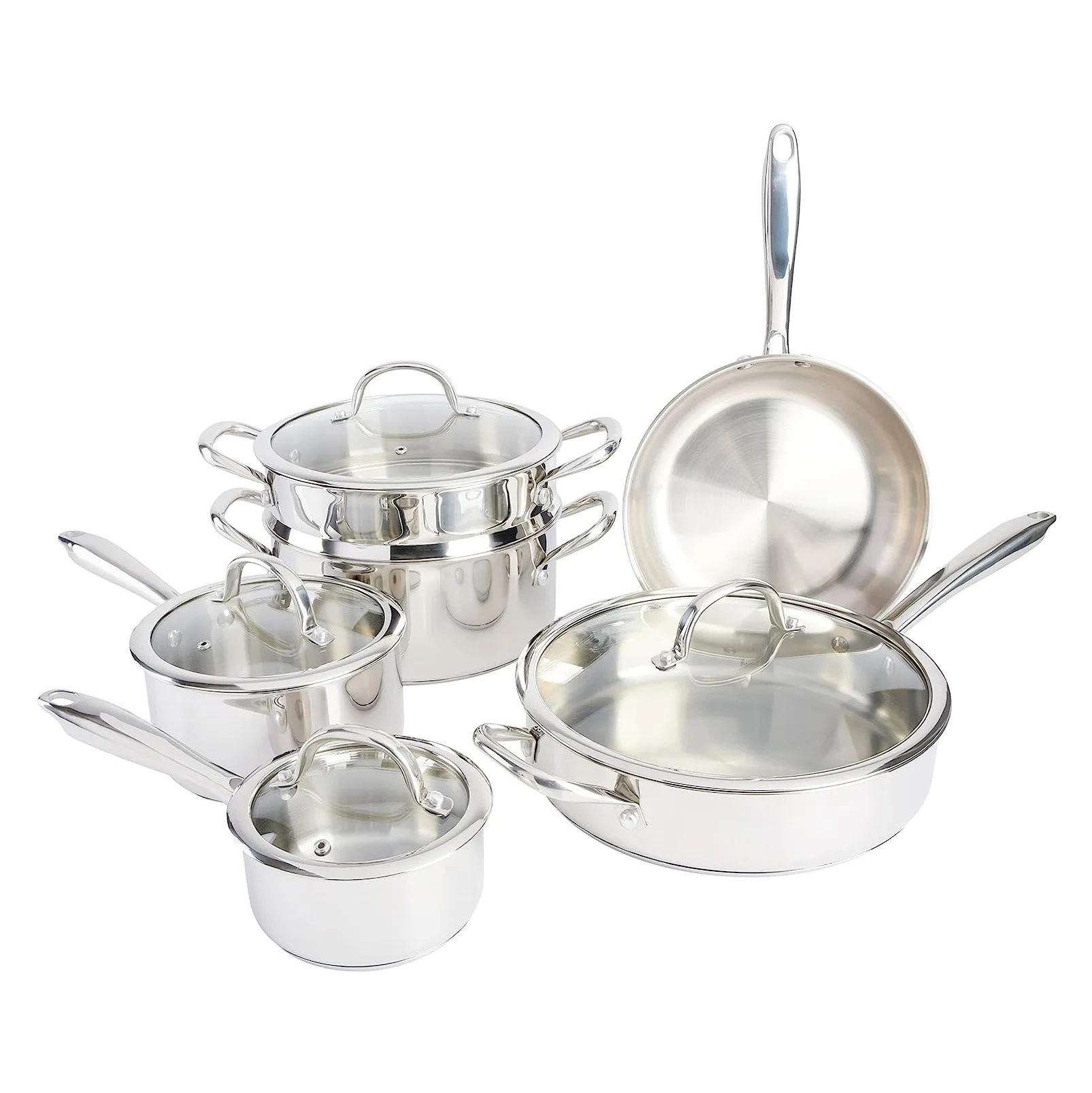 13 Pieces Cookware Set Stainless Non Stick Pots Cookware Set Cooking ...