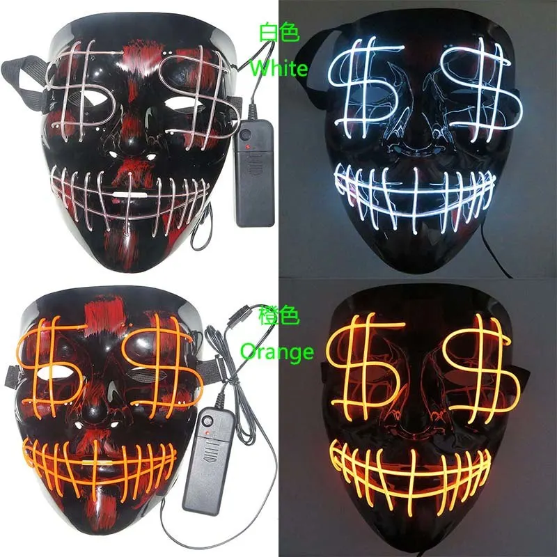 Custom Clown Party Props Led Neon Purge PVC Scary DJ Party Masquerade ...