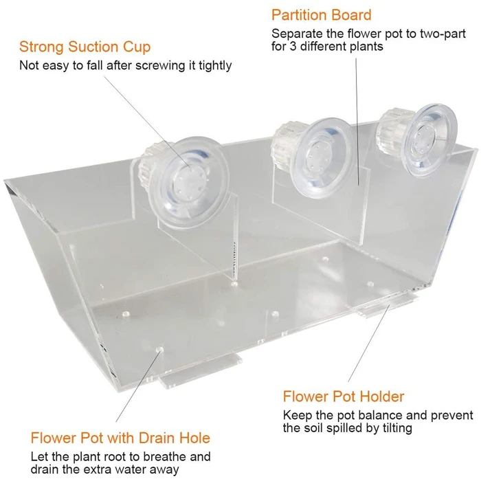 Clear Acrylic Window Planter Boxes - Modern & Eco-friendly