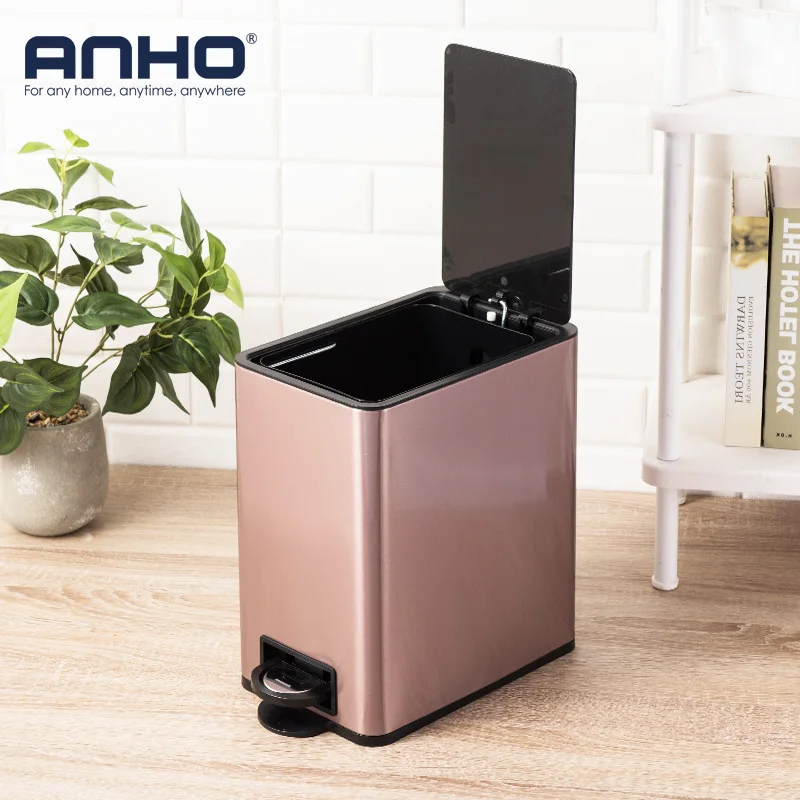 10L Rectangular Kitchen Waste Bin With Thin Lid Household Hotel ...