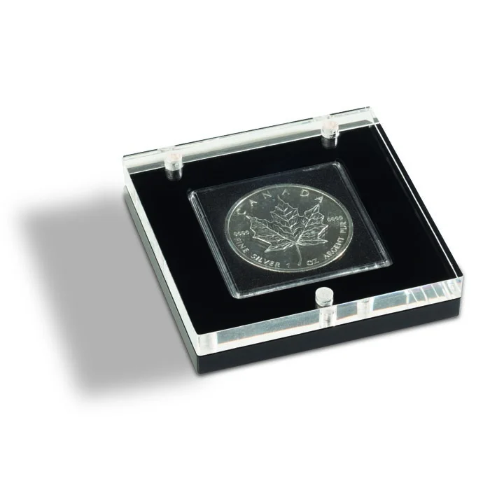 Black & Clear Plexiglass Coin Box Deluxe Acrylic Coin Display Frame ...