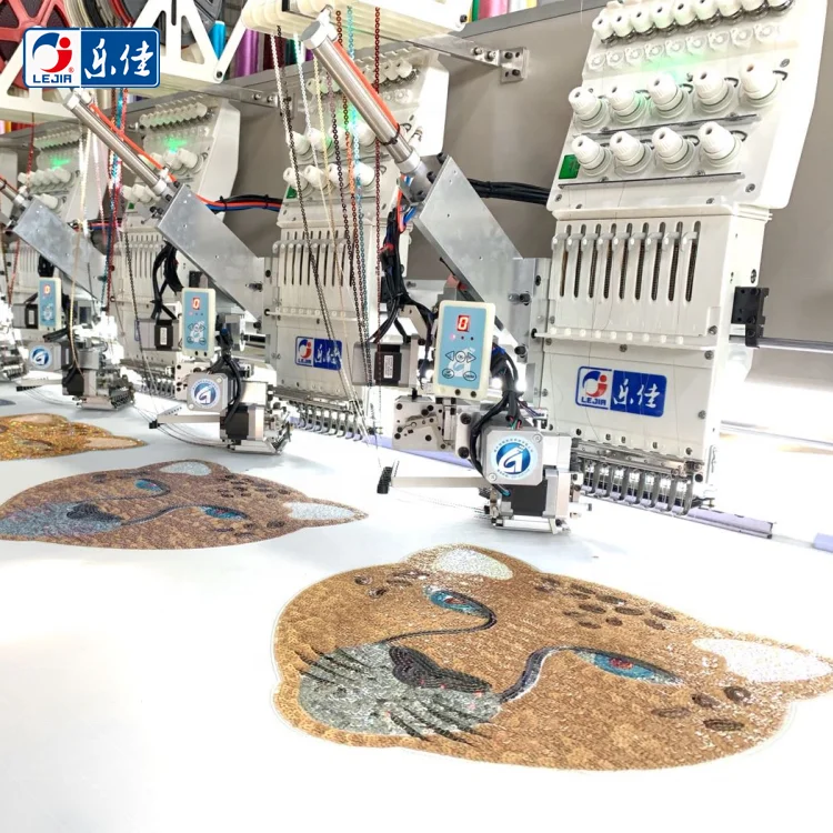 China Best 8 Color Sequins Device Computer Embroidery Machine Price