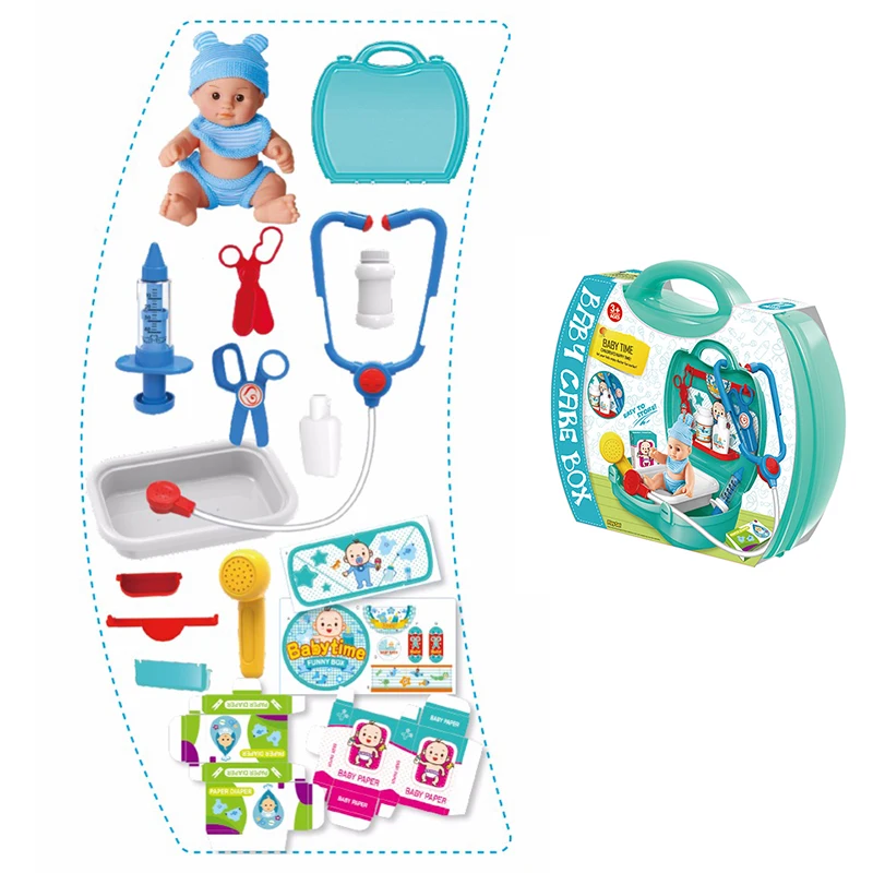 Newest Pretend Play Kids Doctor Cart Toy 17pcs Nurse Doctor Set Toy ...