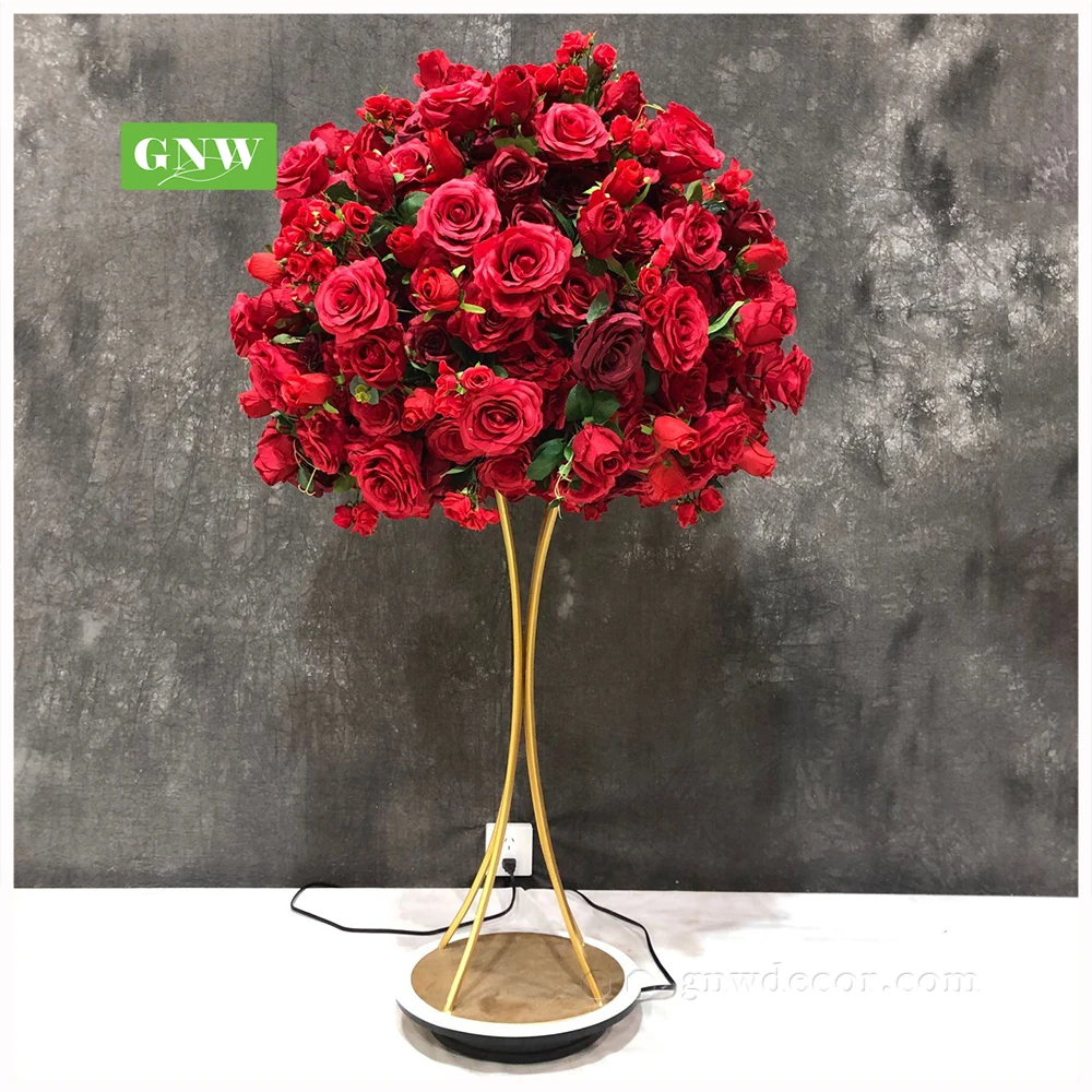 GNW Red Rose Silk Flower Balls Centerpieces for Wedding & Home ...