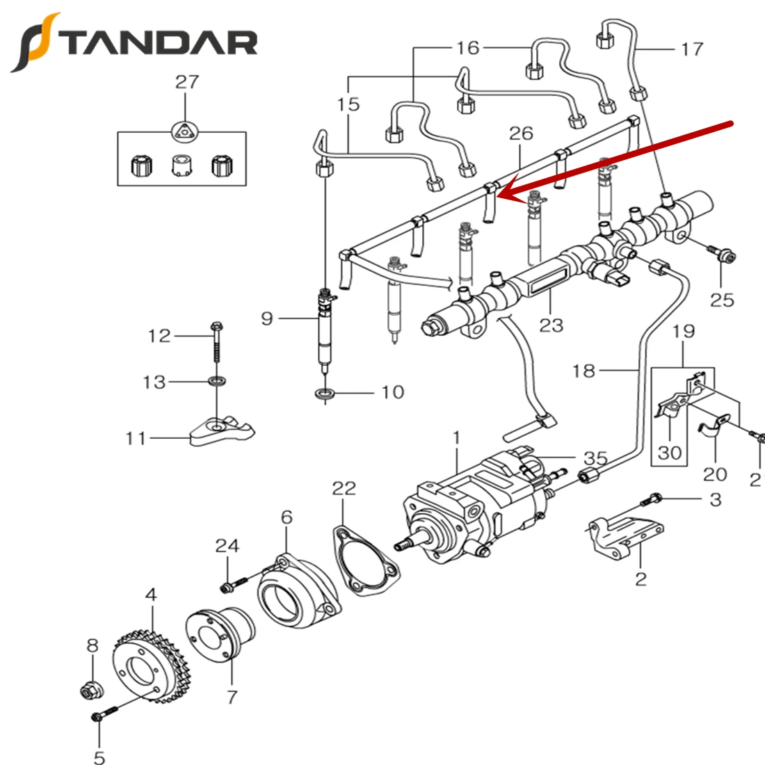 Genuine Diesel Engine Fuel Injection Return Tube Hose for Ssangyong ...