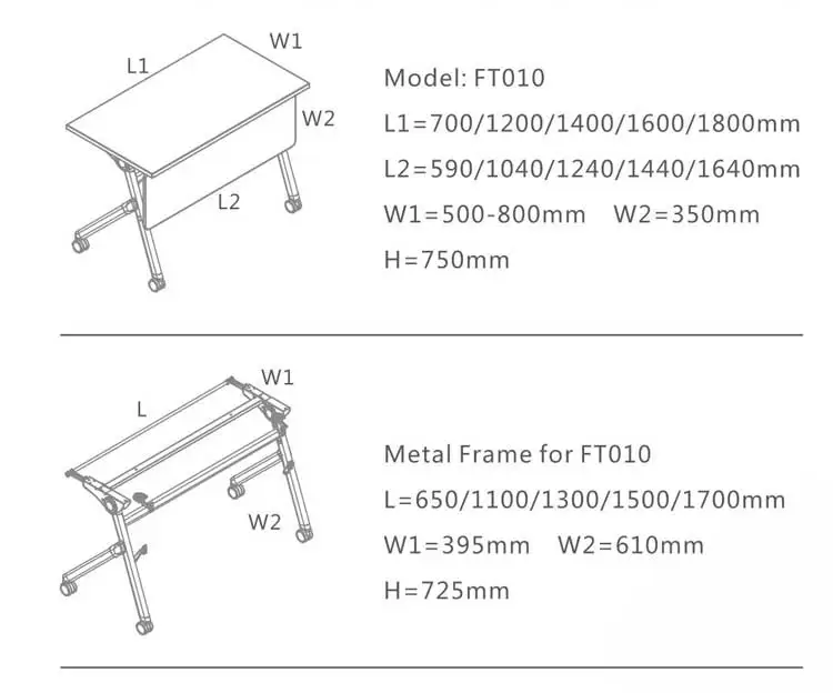 Modern Office Room Simple Design Mobile Metal Folding Training Table