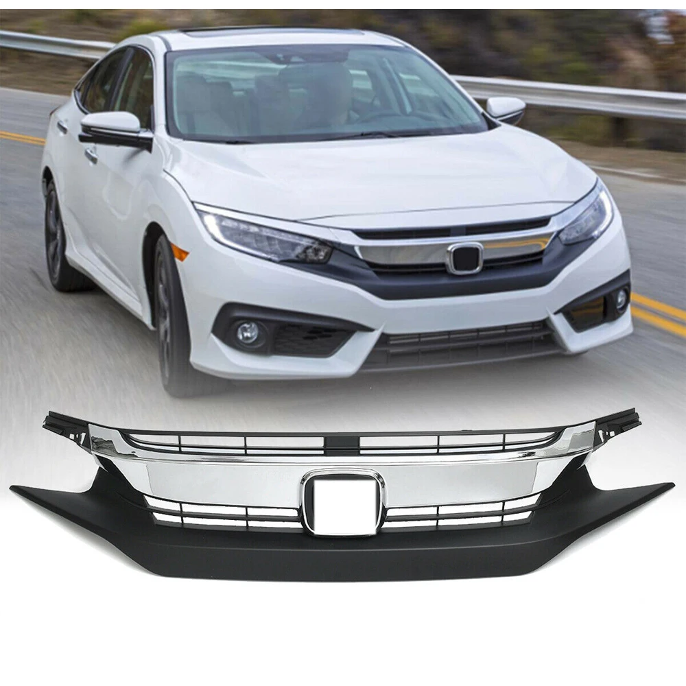 Honda Civic 2016-2018 Front Bumper Upper Radiator Grille Mesh Trim